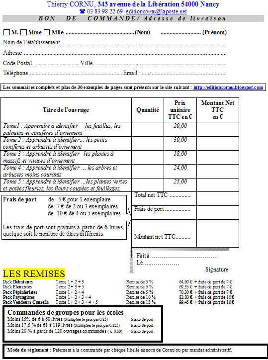 Apprendre à Identifier: Bon de commande (Particuliers et Ecoles)
