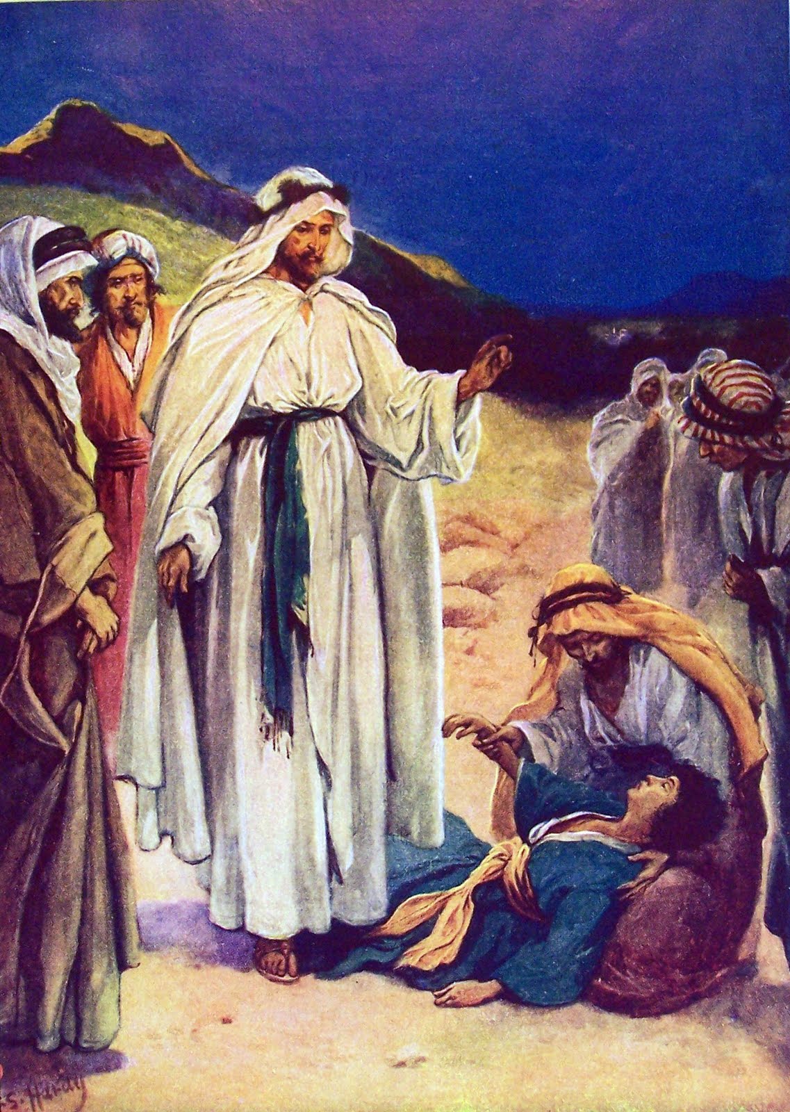 Jesus by Paulachan: 66 Jesus healing the Demoniac, the Possessed