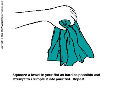 Hand Exercises from ThePhysicalTherapySource.com: Hand - Towel Crumple