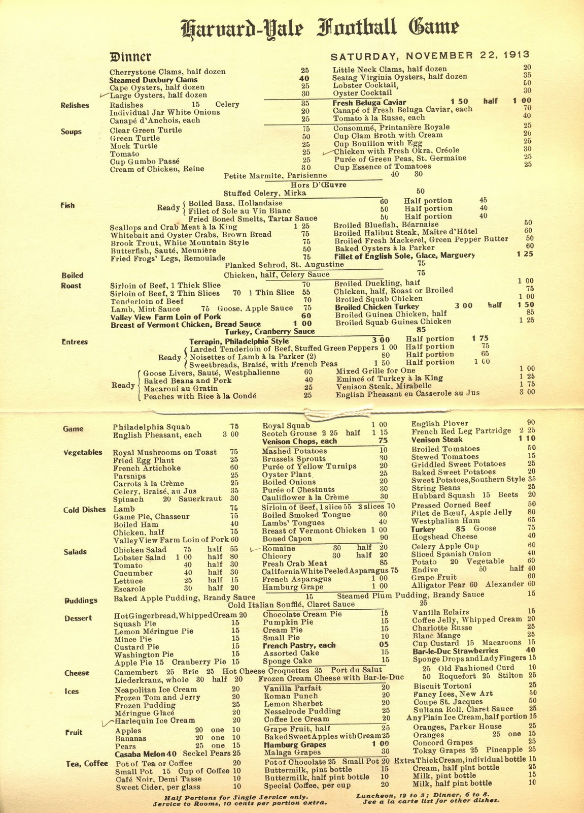 The American Menu: Harvard vs. Yale