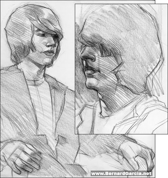 Drawing and Sketching by Artist Bernard Garcia: portrait Drawing Male ...