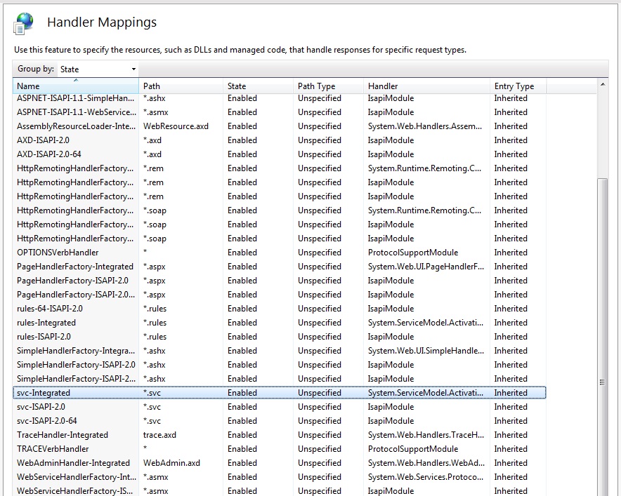 Softminer.Net: installing WCF .svc services on IIS 7