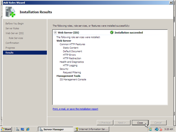 Information Technology: Installing IIS 7 on Windows Server 2008
