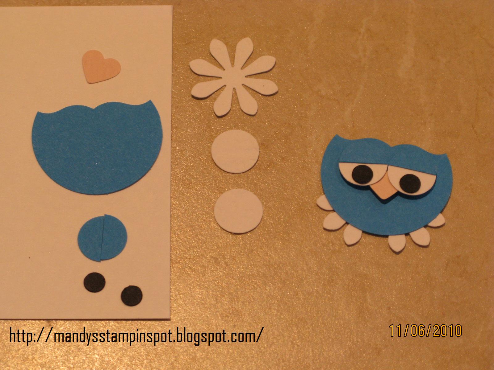 Mandy's Stampin Spot: Punch art Owls on a branch