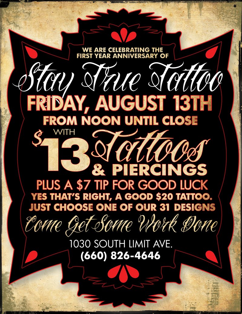 Billy Welch: Stay True Tattoo Flyer