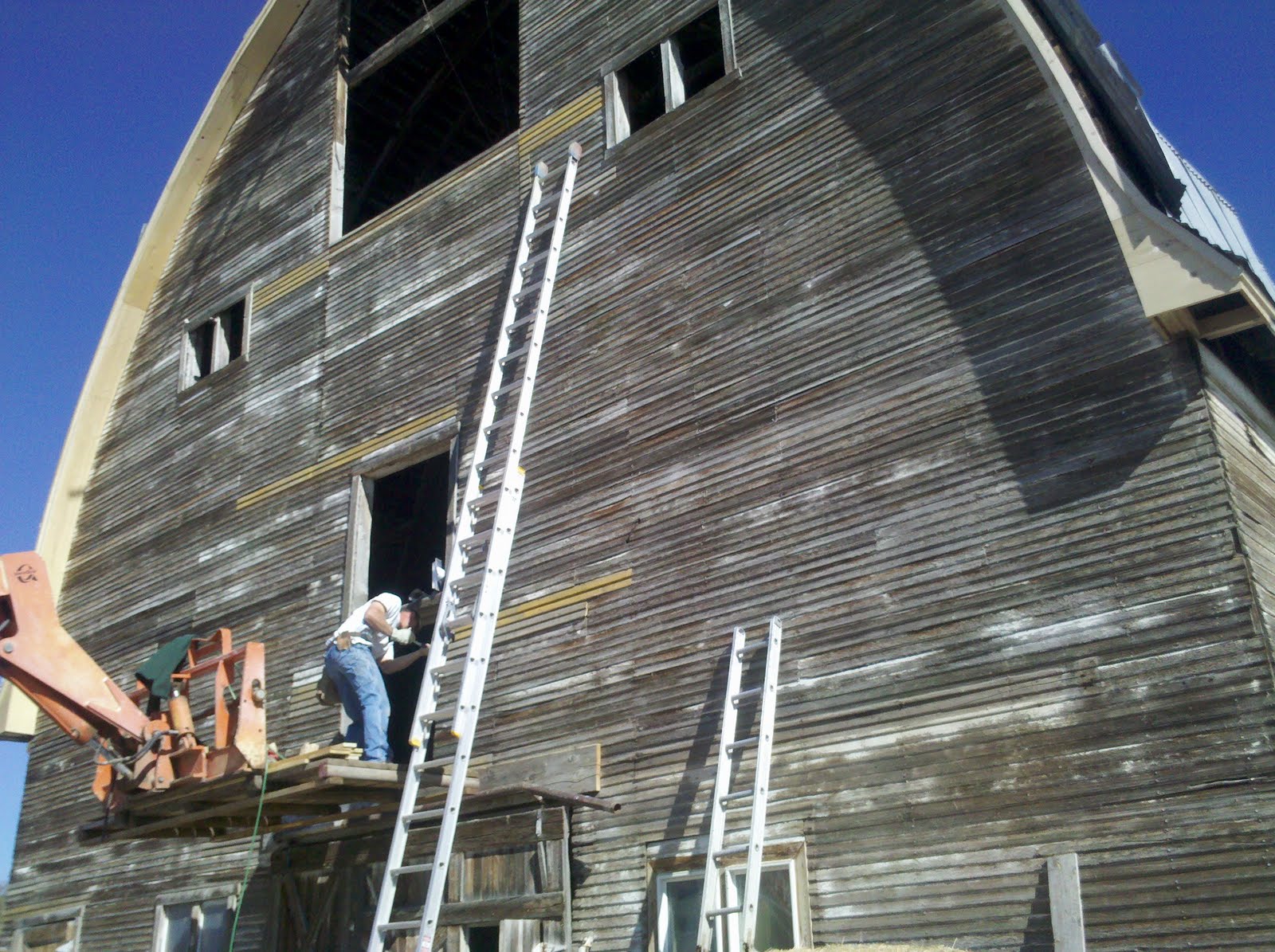My View From Our Dairy: More photos from repairing the barn