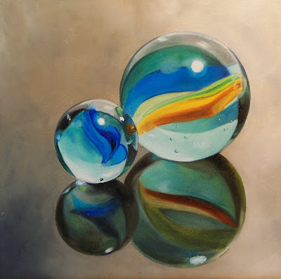 A Painting a Day by Joy Argento: MARBLES Oil Painting