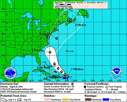 The Original Weather Blog: Hurricane Earl Reaches Dangerous 'Category 4 ...