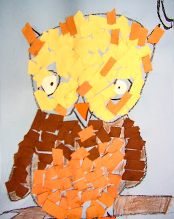 Primary Art: Torn Paper Owls