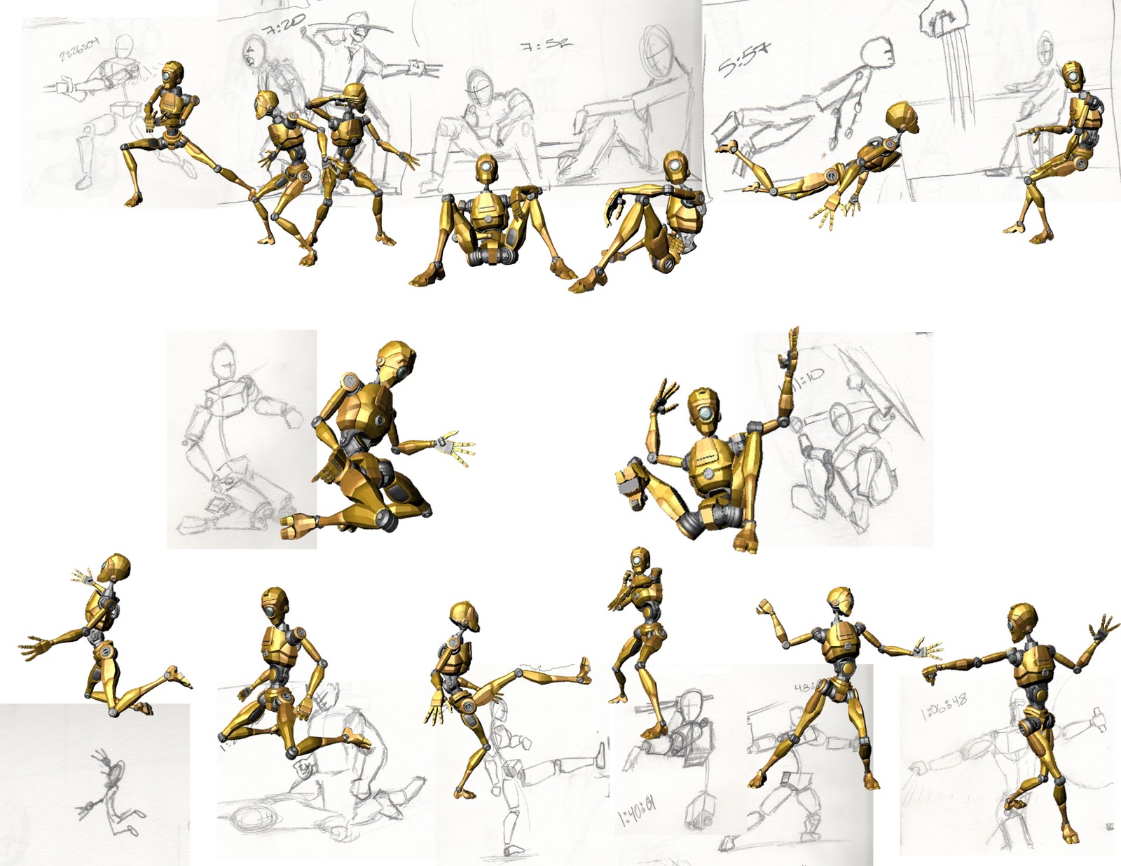 Jason Fredrick....in training...: some character poses from thumbnails