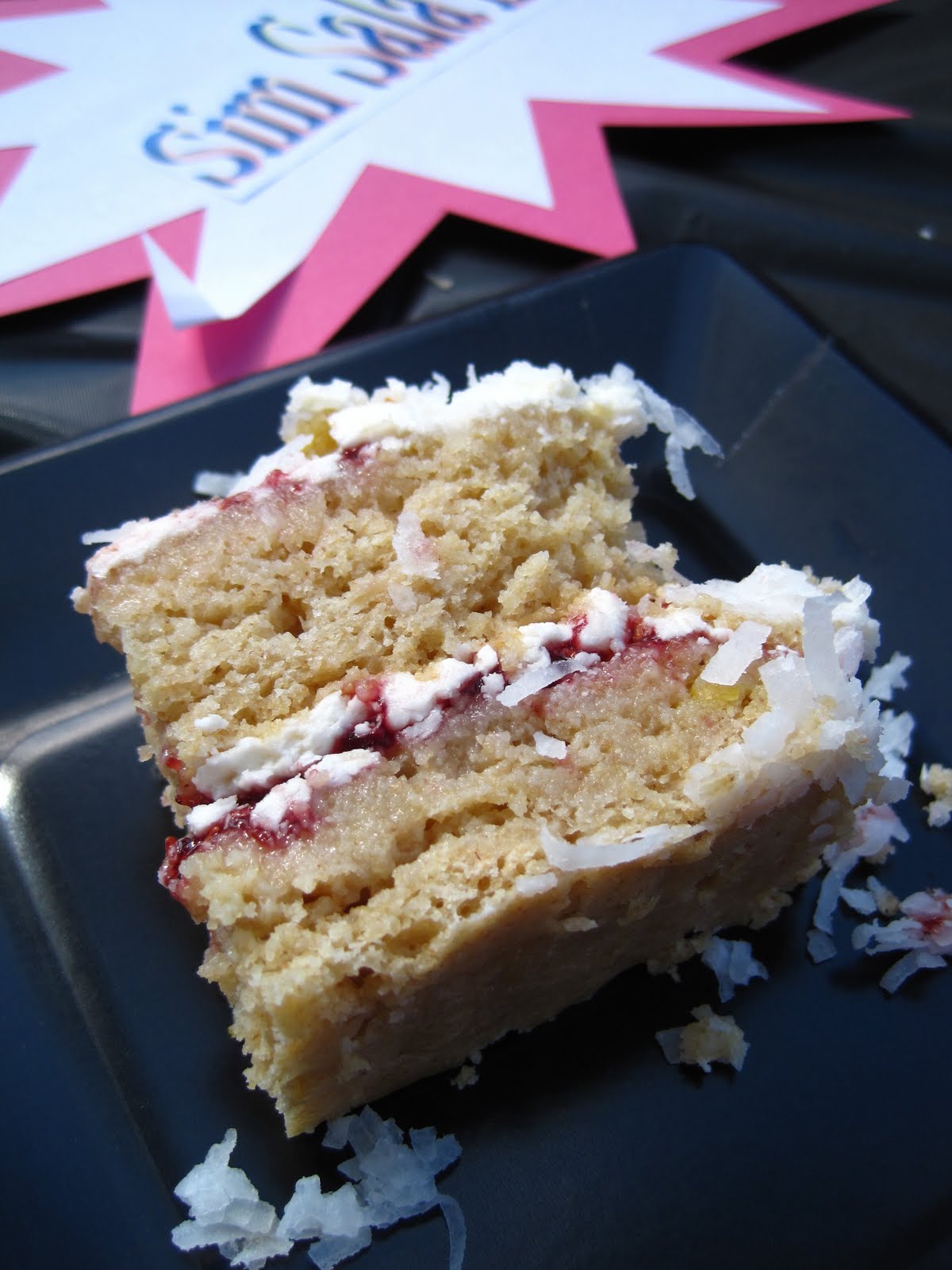 Lemon-Raspberry-Coconut Cake