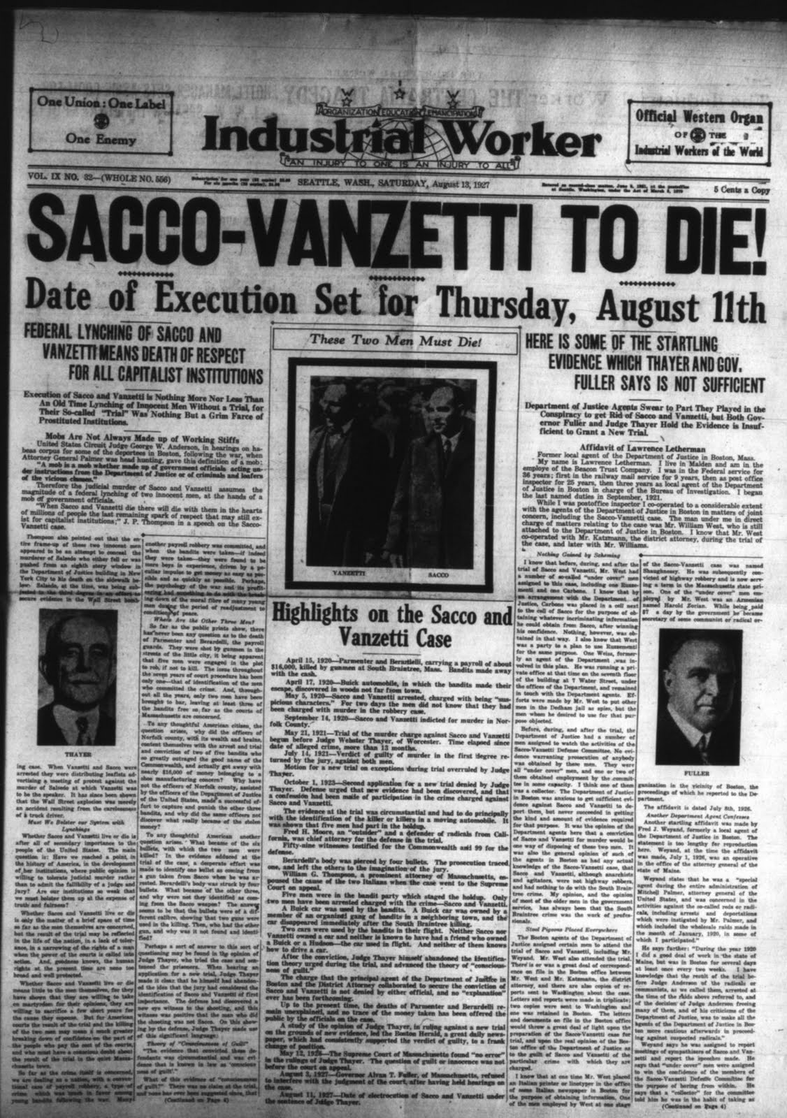 History of the Roaring Twenties: The Sacco and Vanzetti Trial