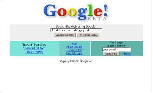 Evolution of Google Homepage [1997 - 2009]