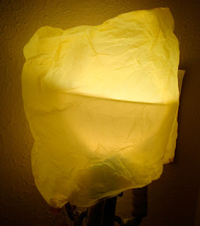 pre – cycle: plastic bag lamp shade
