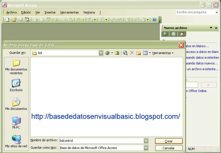 Manejo De Base De Datos En Visual Basic 60 Creación De La Base De Datos