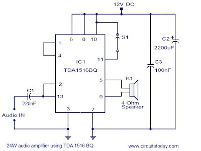 world technical: 24W amplifier using TDA1516