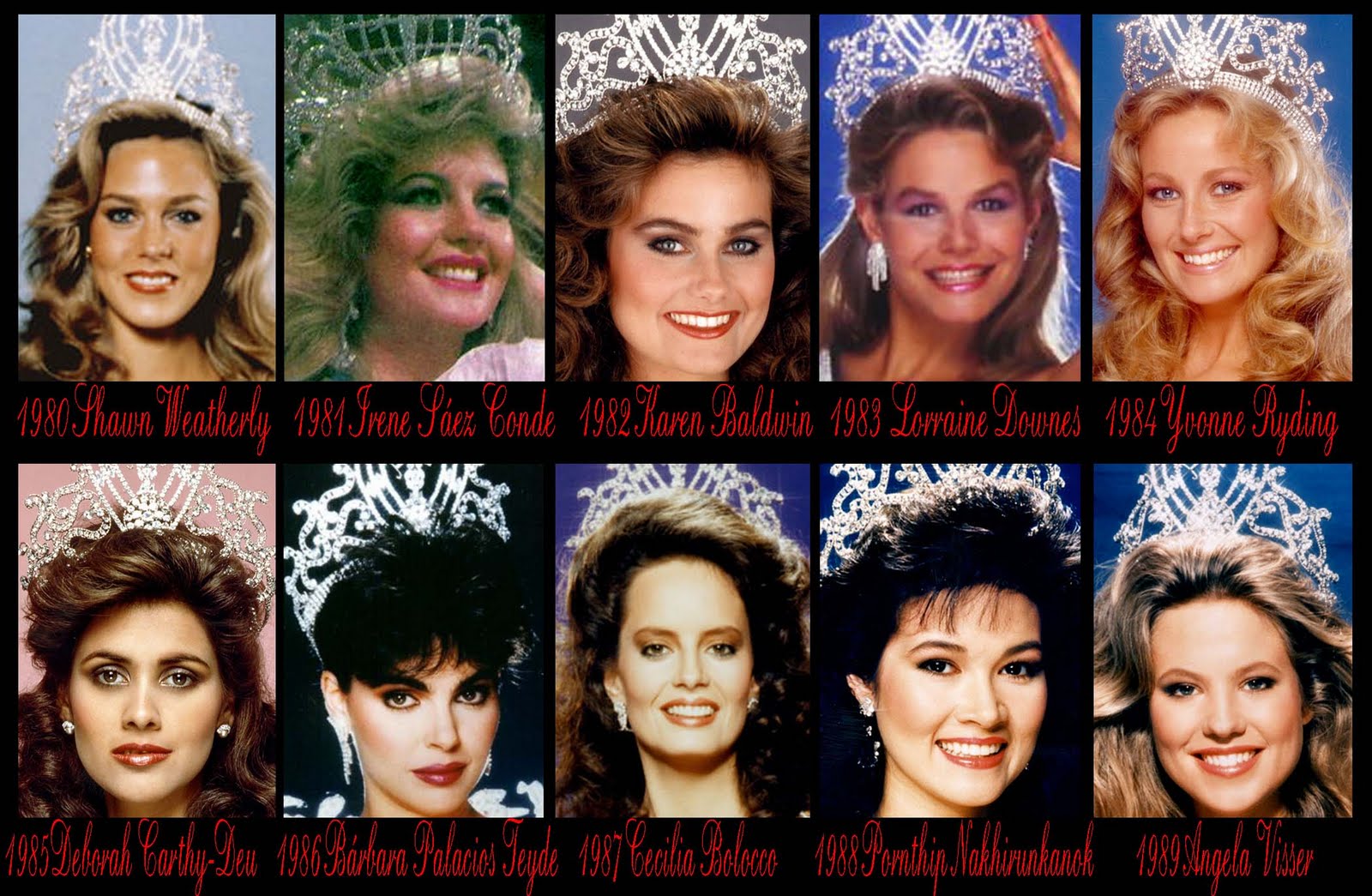 MISSES NA PASSARELA: MISS UNIVERSO ANOS 80 - QUAL A MAIS BELA?