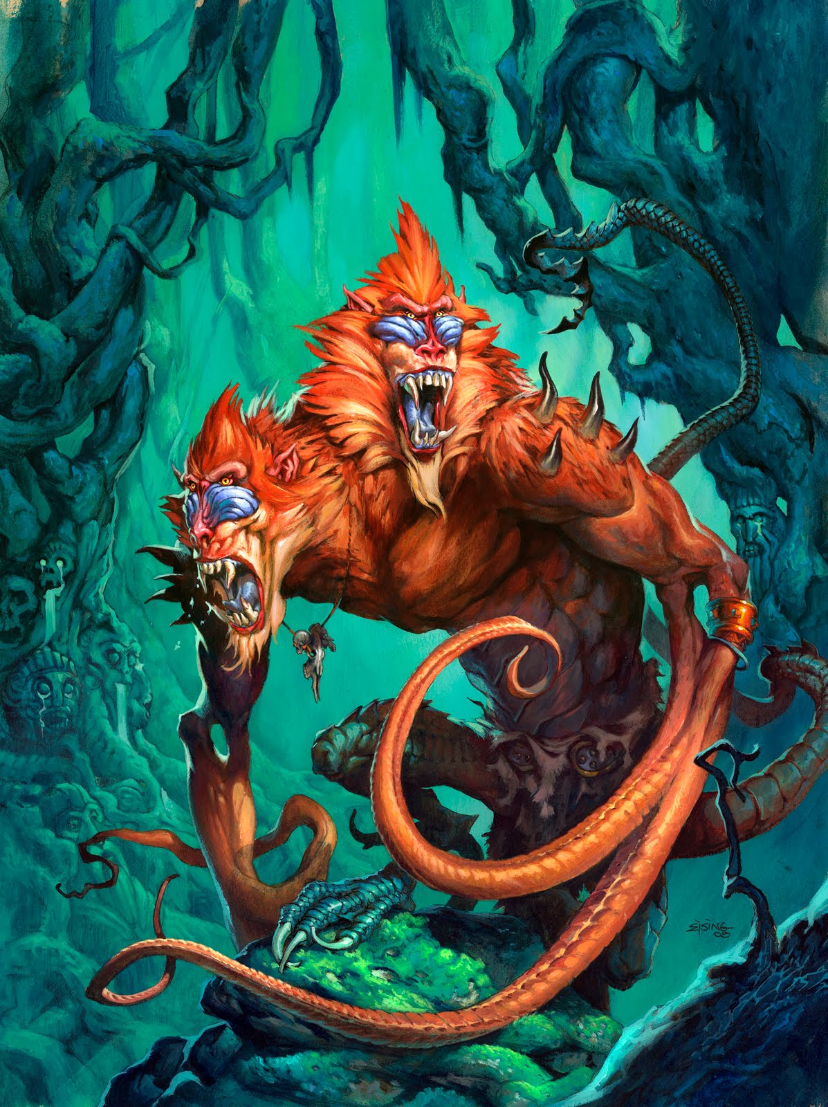 Ejsing Artworks: 9. Monster Manual 2, 20 x 16 inches watercolorboard