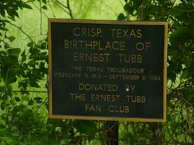 Blog for Ellis County Texas History: Ernest Tubb plaque in Crisp, Texas