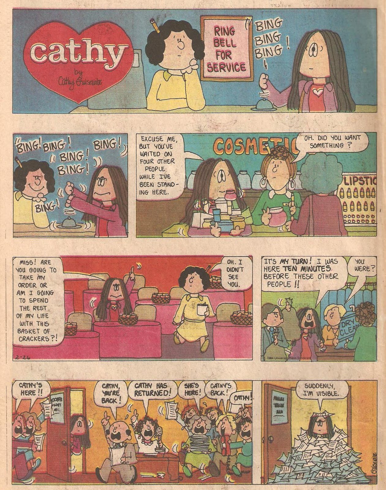 Sunday Comics Debt: Cathy Gets Wise