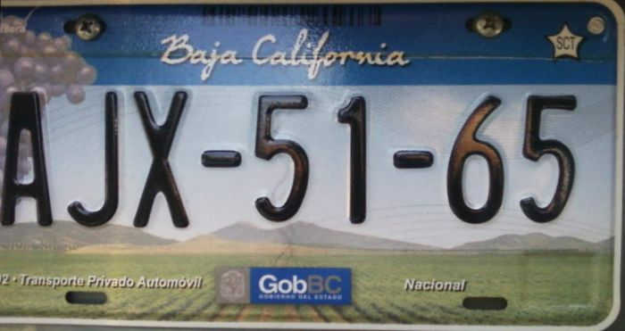 Placas de Autos de México y otras COS-999-AS: Baja California Nueva ...