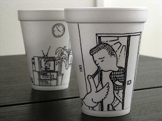 Design. Thoughts. Life.: Coffee cup art. Drawings by Cheeming Boey