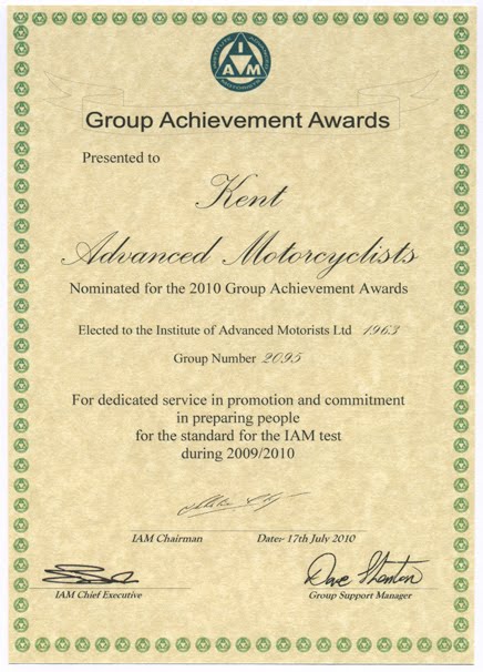 KAMG Picture Book: Group Achievement Awards Certificate