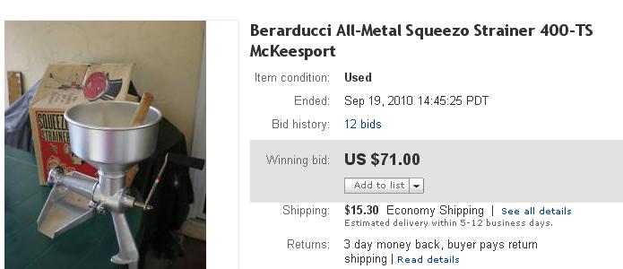 eBay Selling Coach: Squeezo Food Strainers