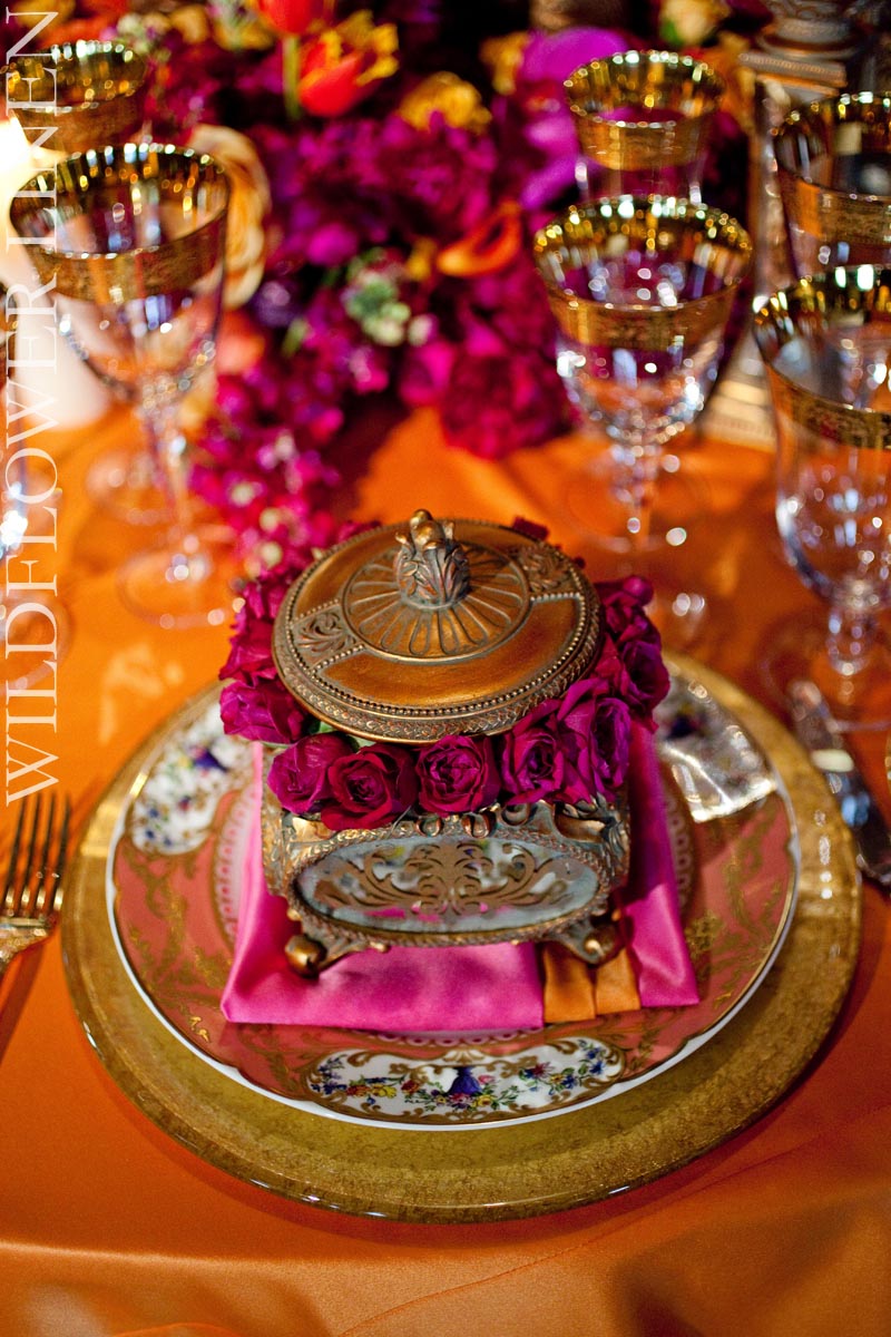 Pink and Orange Wedding Ideas: Wildflower Linens