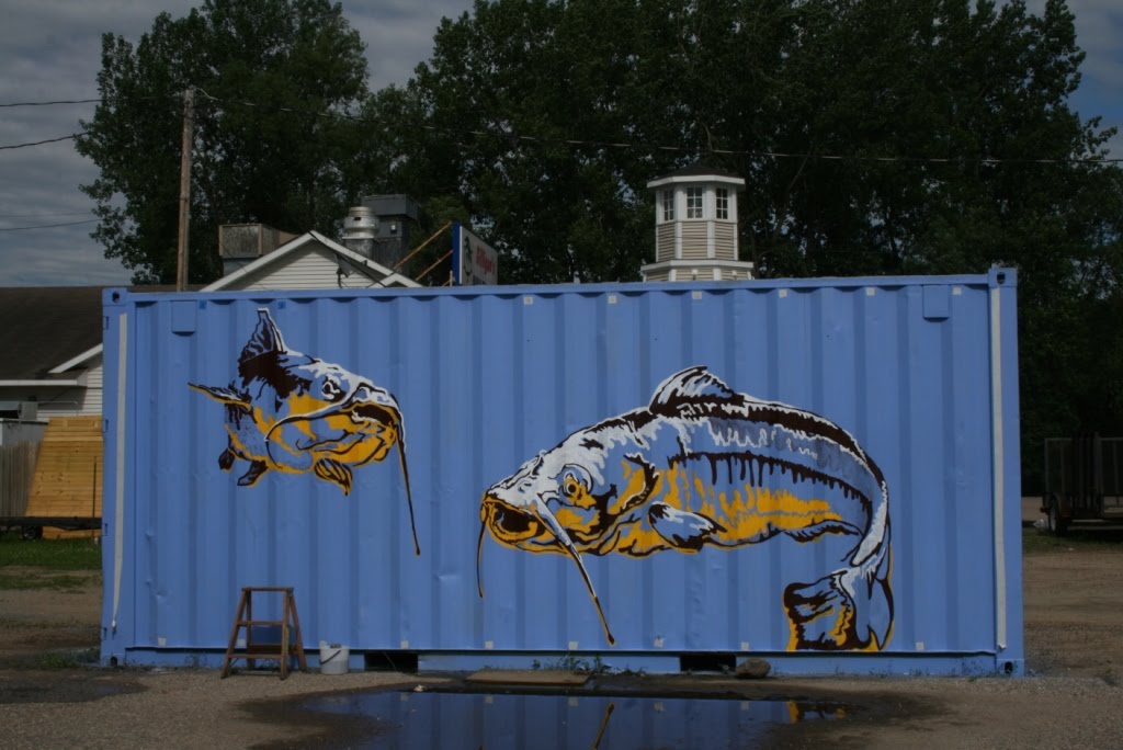 Oil Pastels and Some More Painting: Murals on the metal container