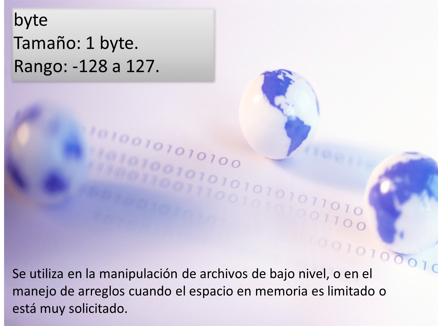 byte (palabra clave). ~ ProfesorJava