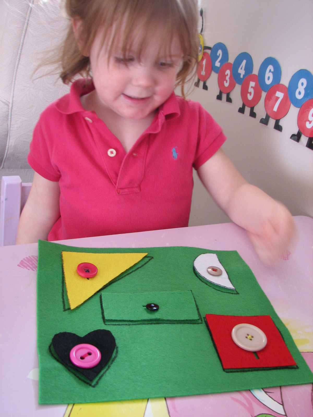 What do you do all day?: Felt buttons