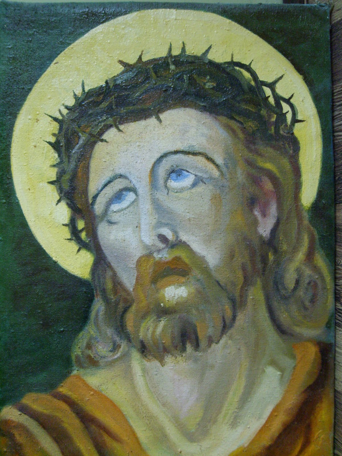 iriza.@rt.catalin: Isus Christos (icoana pe panza cu vopsele de ulei )