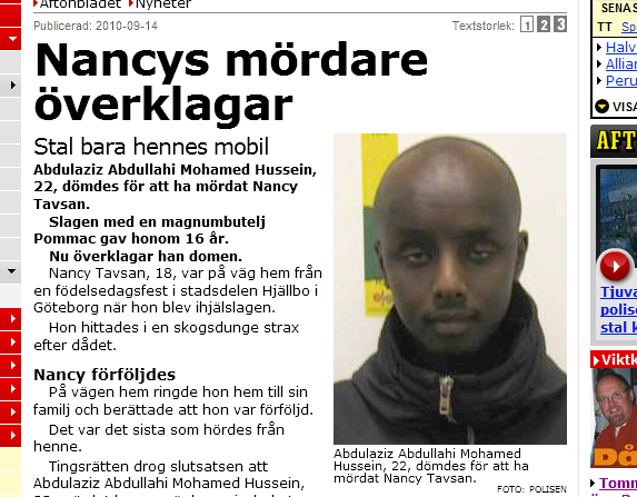 I Mitt Sverige...: Mördaren Abdulaziz Abdullahi Mohamed Hussein överklagar