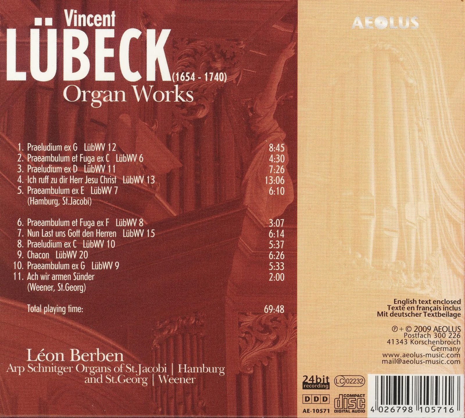 Organum musicum: Klassik Heute beoordeelt cd van Léon Berben