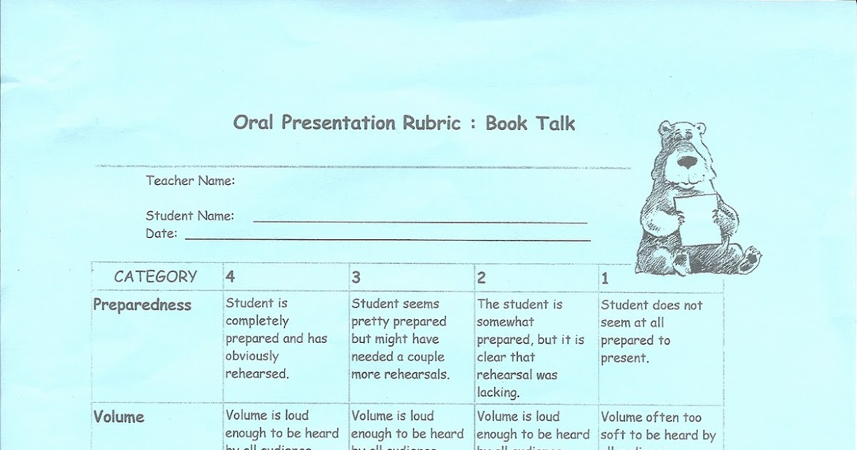 Oral Presentation Rubric - Teaching kids to interview in 4th grade