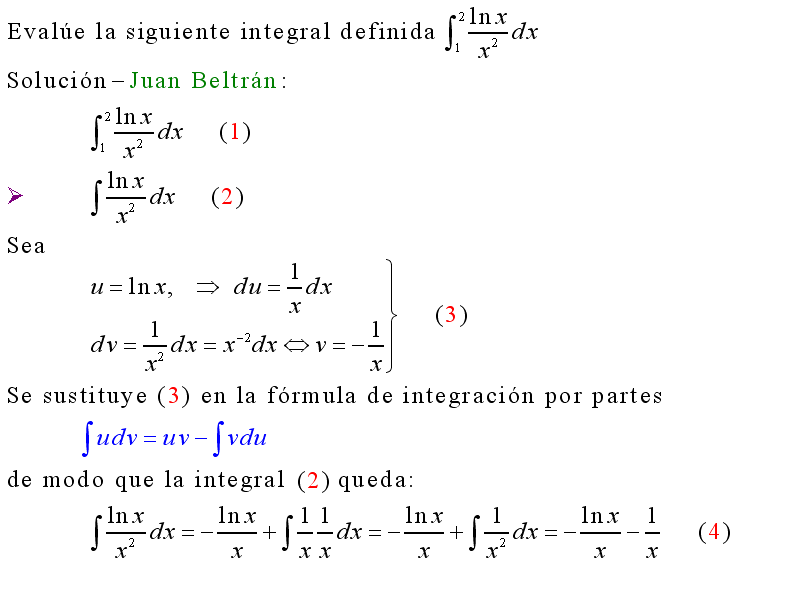 Cálculo21: Integral definida aplicando el método de integración por ...