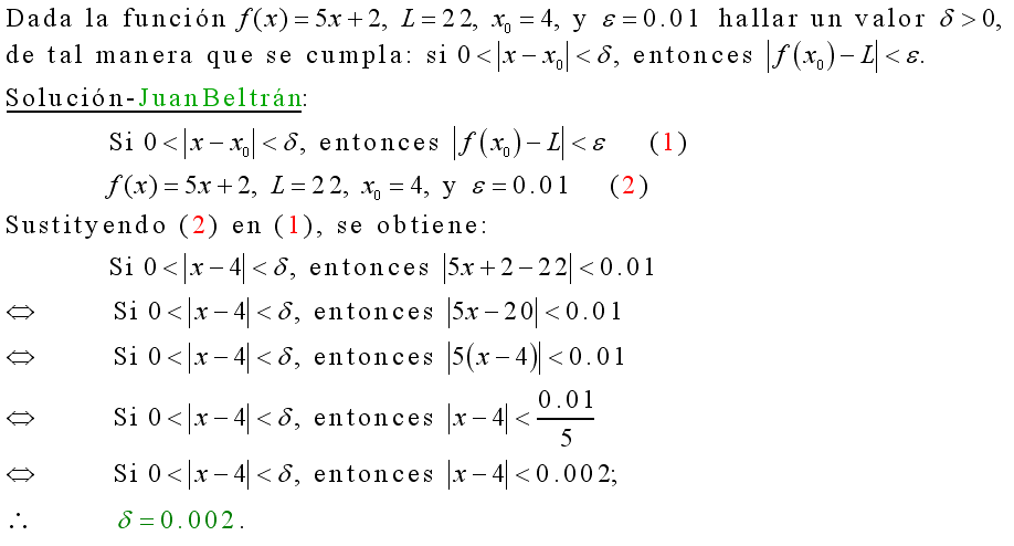Cálculo21: Hallar una delta adecuada para un épsilon dado ...