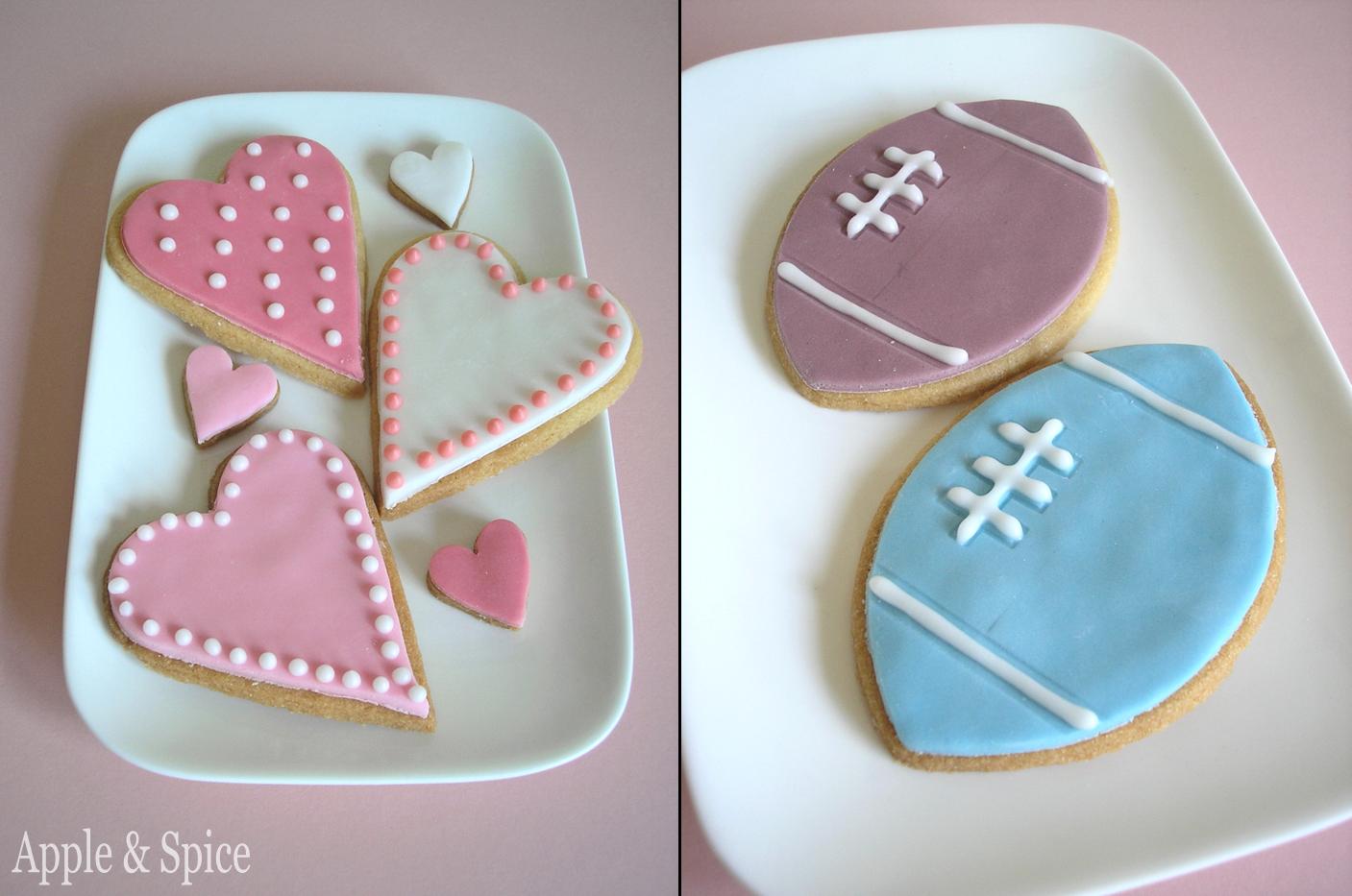 Apple & Spice: Heart & Rugby Ball Sugar Cookies