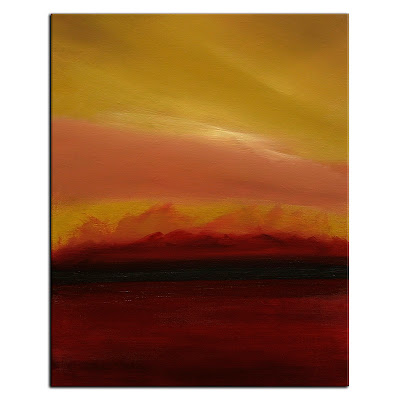 Red original fine art paintings by Dapore: Red golden yellow abstract ...