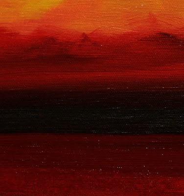 Red original fine art paintings by Dapore: Red golden yellow abstract ...