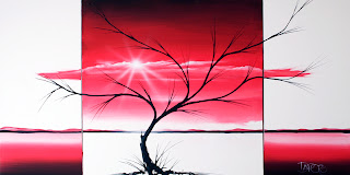 Red original fine art paintings by Dapore