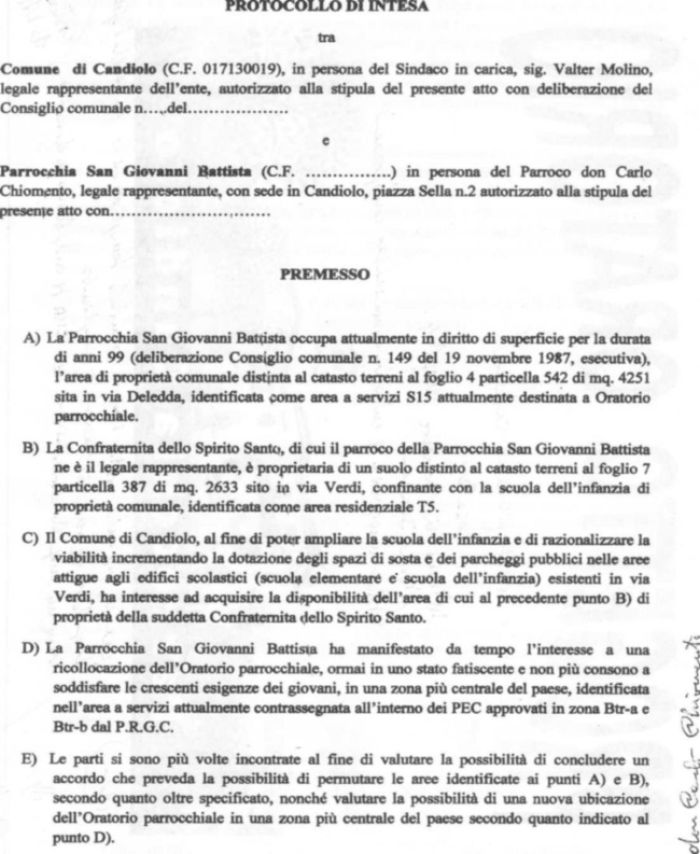 Giovanni ADAMO: Protocolli - Convenzioni