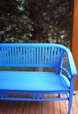Life In Sugar Hollow: The Perfect Blue Garden Bench :: The Quest