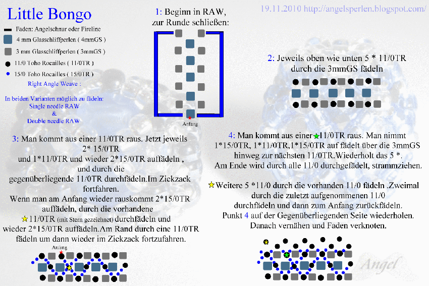 Angels Perlen: Freie Anleitung Little Bongo