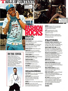 media studies :): fashion rocks contents page