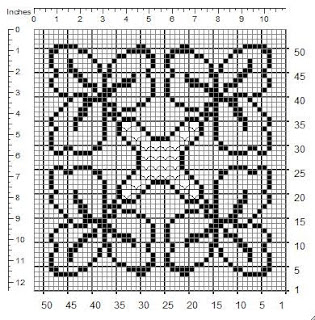 Oak Hill Studio: Free Filet Crochet - Geometric 3 Leaved Pattern