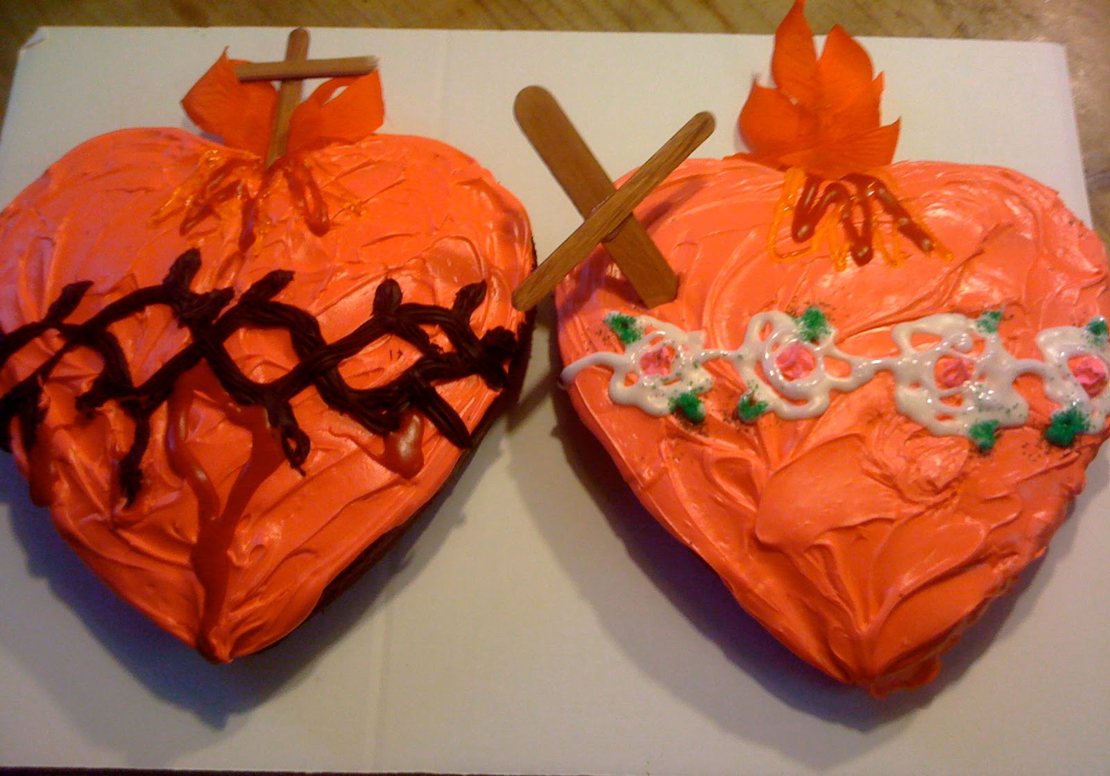 Family At The Foot Of The Cross: Sacred & Immaculate Heart Cakes