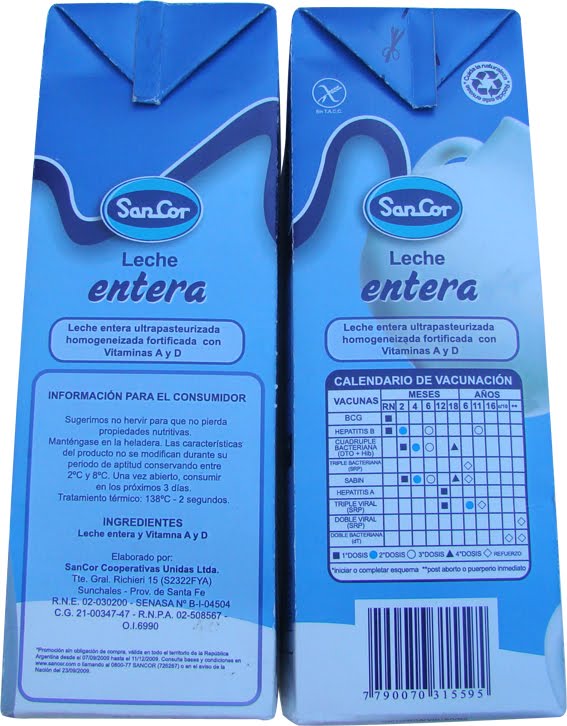 Gustavo Kesuani: Pack de leche entera SanCor