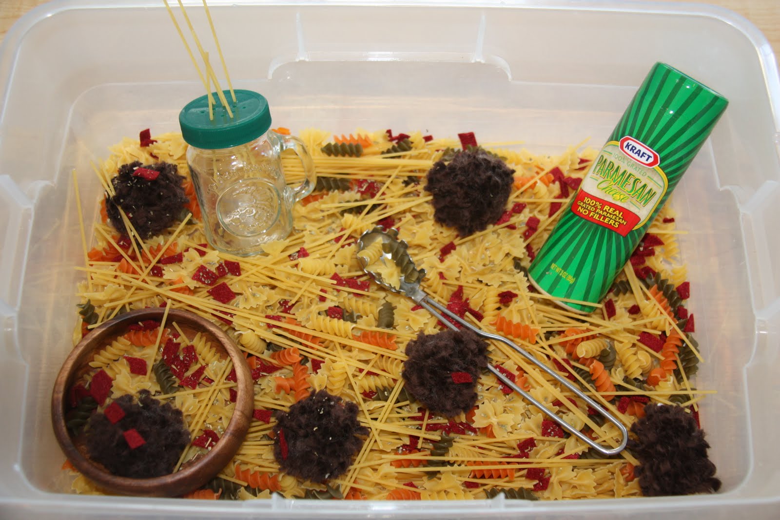 Counting Coconuts: Pasta Sensory Tub & Activties